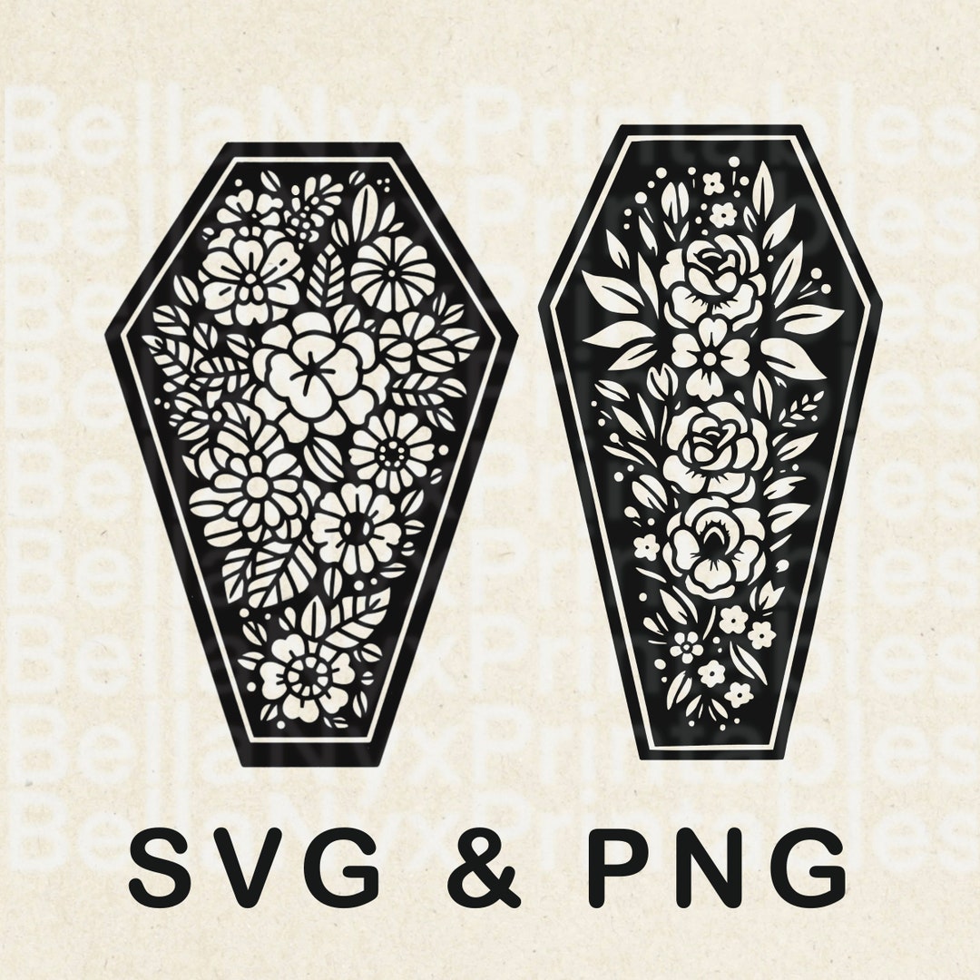 Floral Coffin SVG, Coffin Clip Art, Coffin With Flowers - Etsy