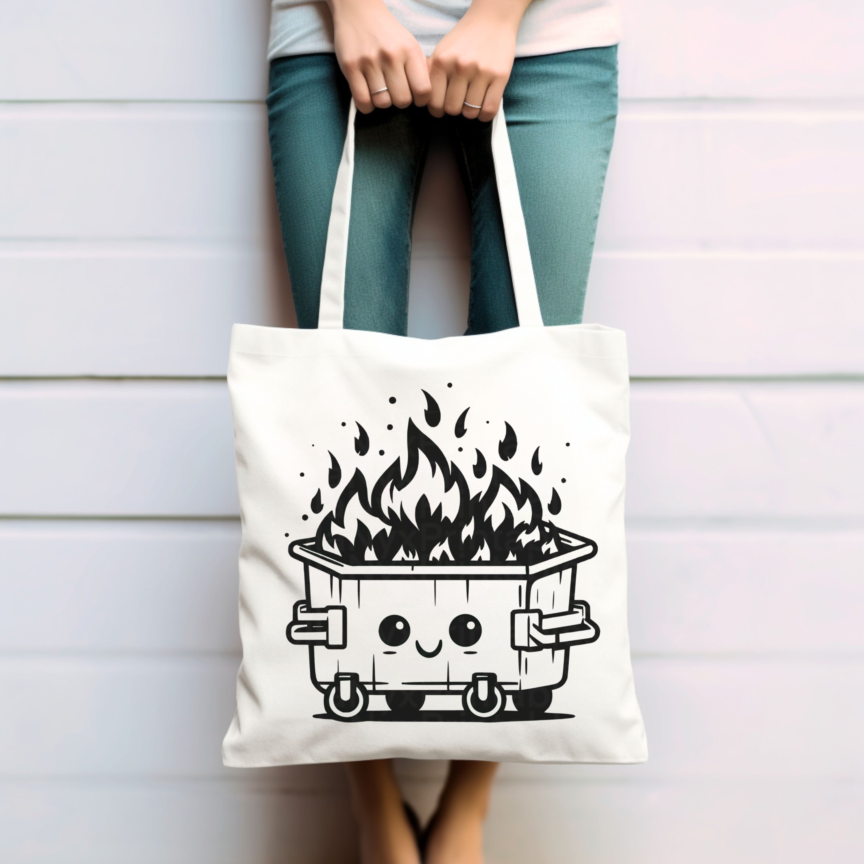Cute Dumpster Fire SVG, Garbage Svg, Trash Can Clipart, Png Svg Files ...