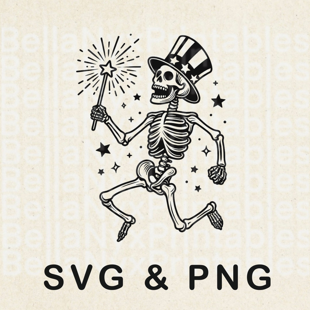 4th of July Skeleton SVG, Fireworks SVG, Funny 4th of July, Skeleton ...