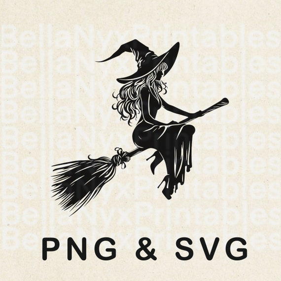 Halloween Witch On Broom