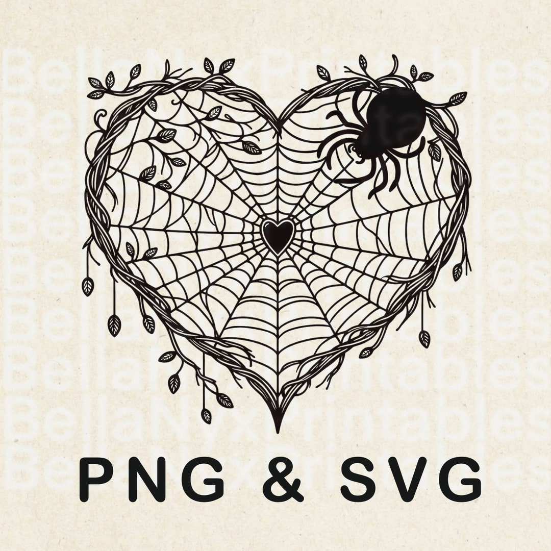 Heart Shaped Spiderweb SVG, Spider SVG, Spiderweb Cut File, Clipart - Etsy
