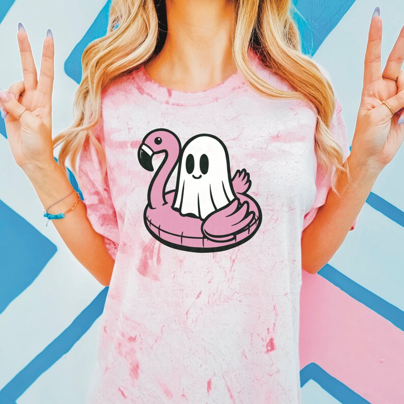 Ghost on A Pool Floaty SVG, Flamingo Pool Float, Summer SVG, Ghost PNG ...