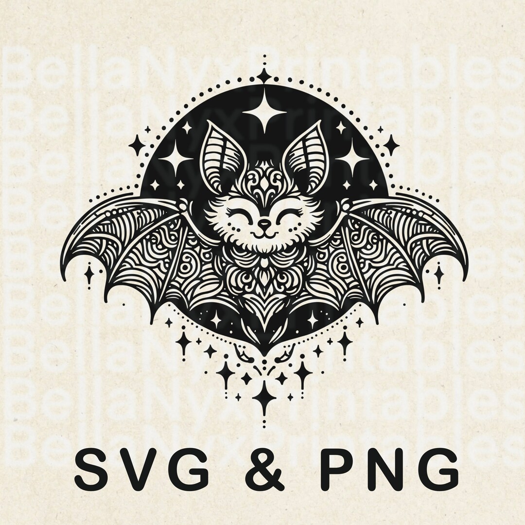 Bat Mandala SVG, Flying Bat SVG, Bat PNG, Clip Art, Cutting Machine ...