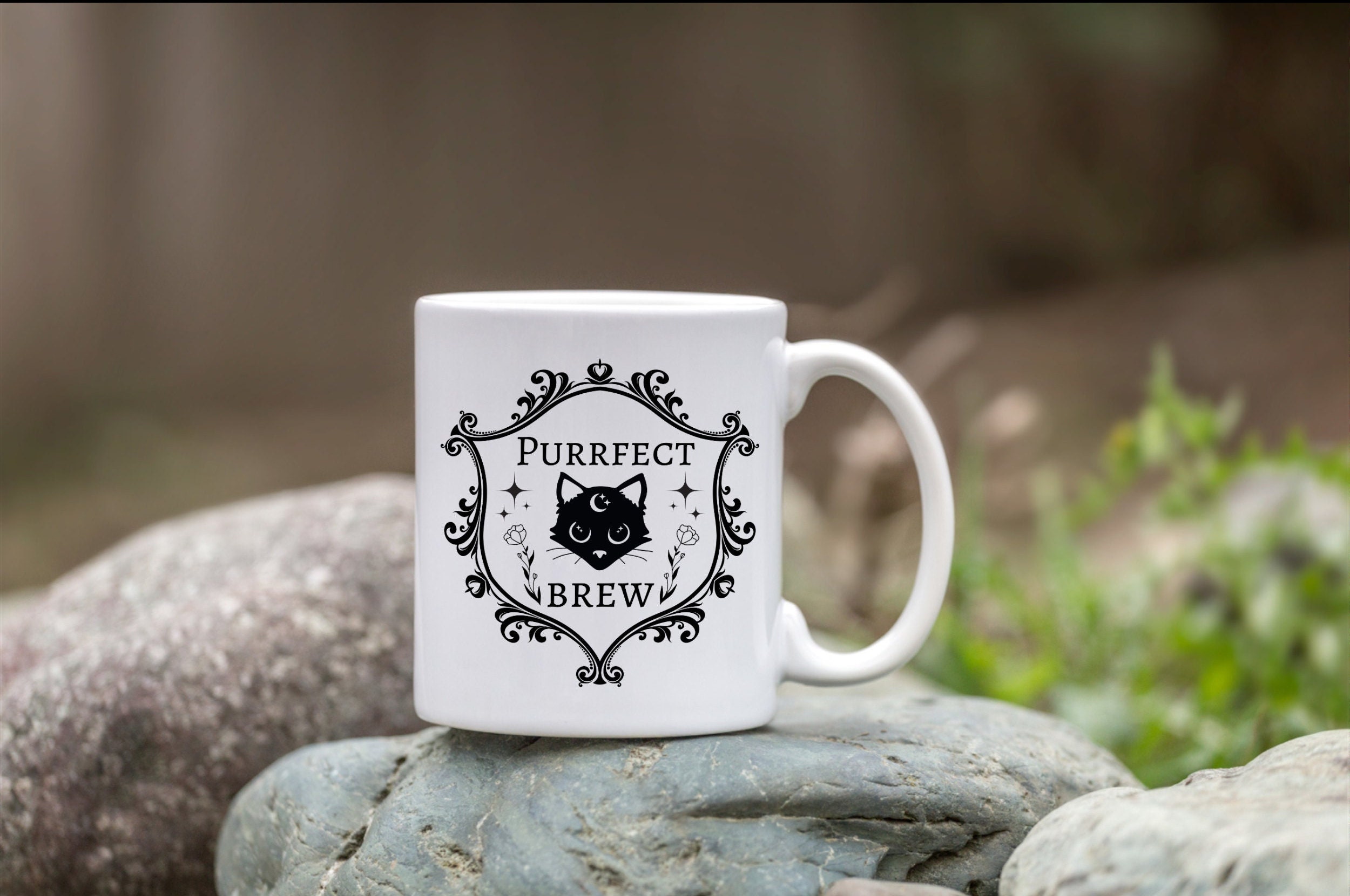 Purrfect Brew Svg Spooky Cat Coffee Mug Svg Halloween Sign Digital ...