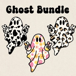Ghost PNG, Peace Ghost, Hippie Ghost, Cowboy Ghost, Leopard Print Ghost ...