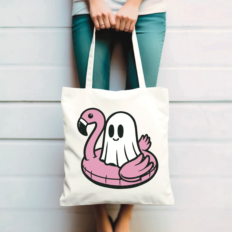Ghost on A Pool Floaty SVG, Flamingo Pool Float, Summer SVG, Ghost PNG ...