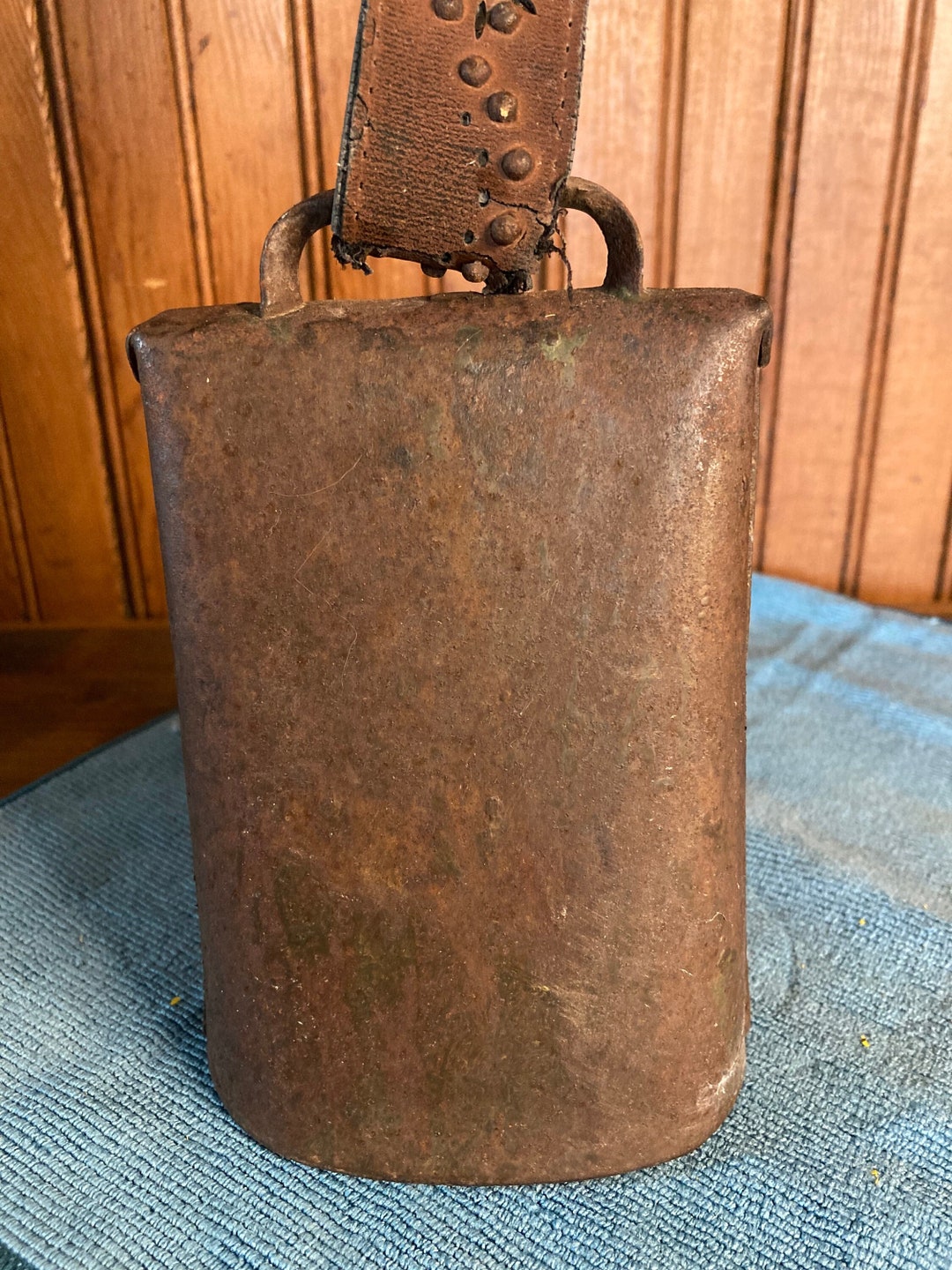 PRIMITIVE Iron Cow Bell With Leather Bovine Strap - Etsy