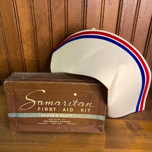 Kay's Caps Nurse Cap With Red and Blue Velvet Stripes & Samaritan First ...