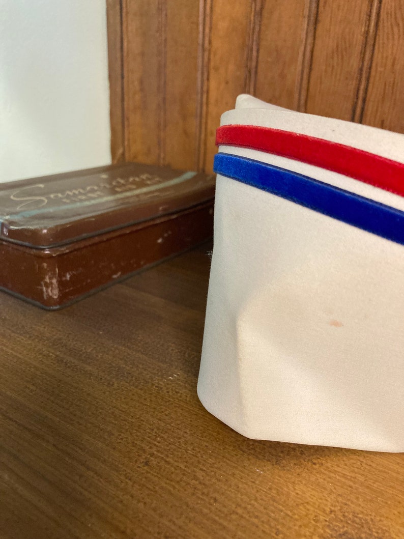 Kay's Caps Nurse Cap With Red and Blue Velvet Stripes & Samaritan First ...