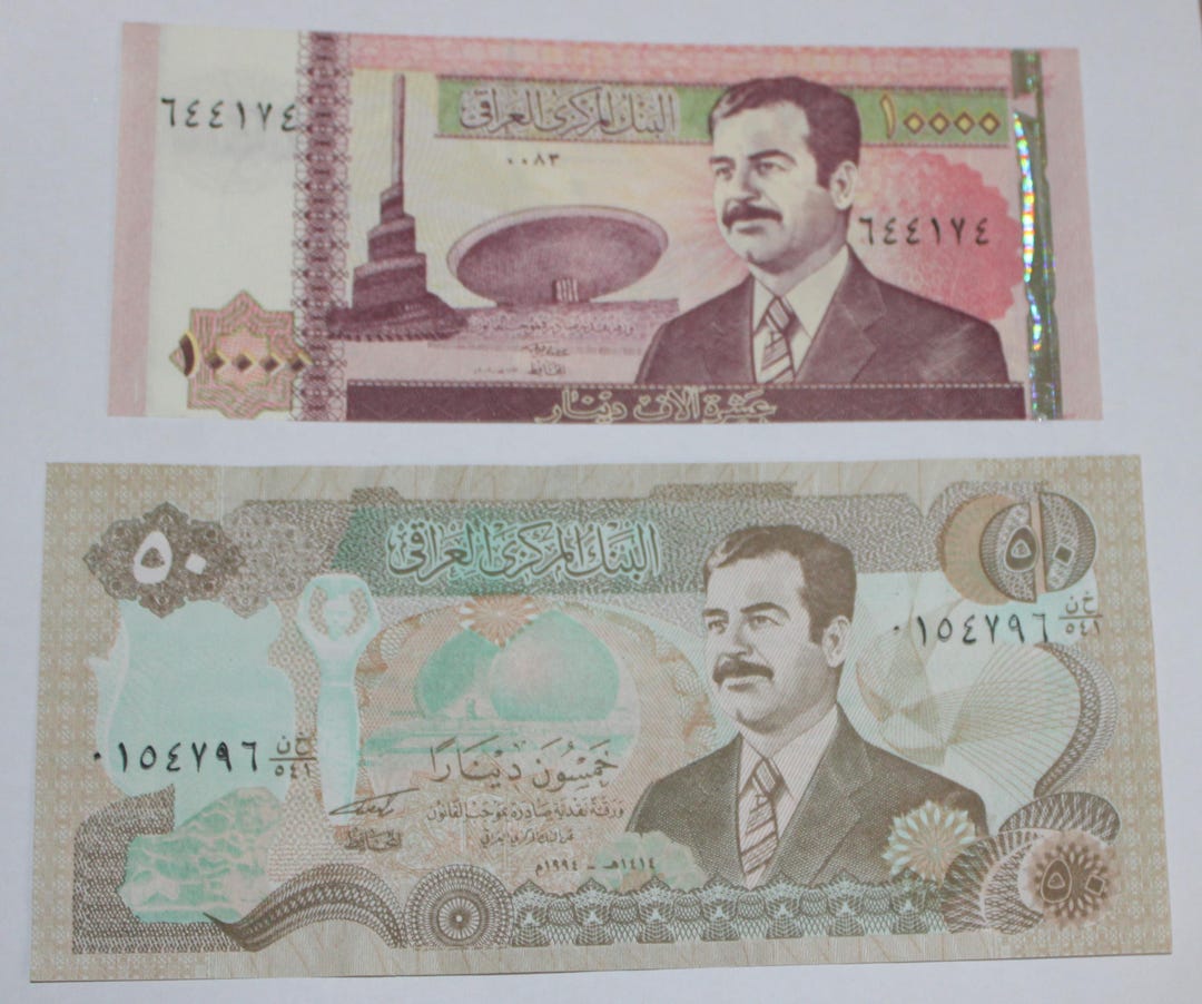 Iraq. Banknote UNC 10000 Iraqi Dinar 2002, Saddam Hussain Era, + a ...
