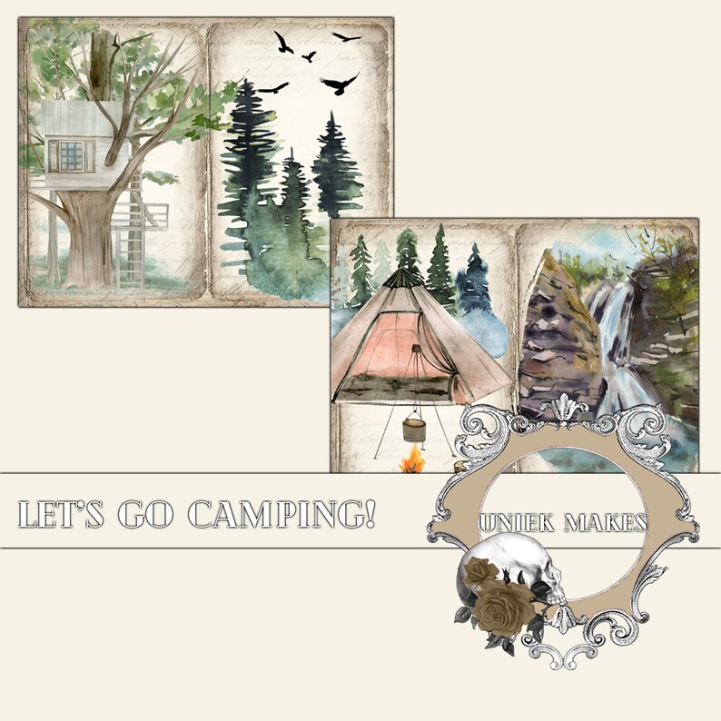 Let's Go Camping Journal Kit Digital Download - Etsy