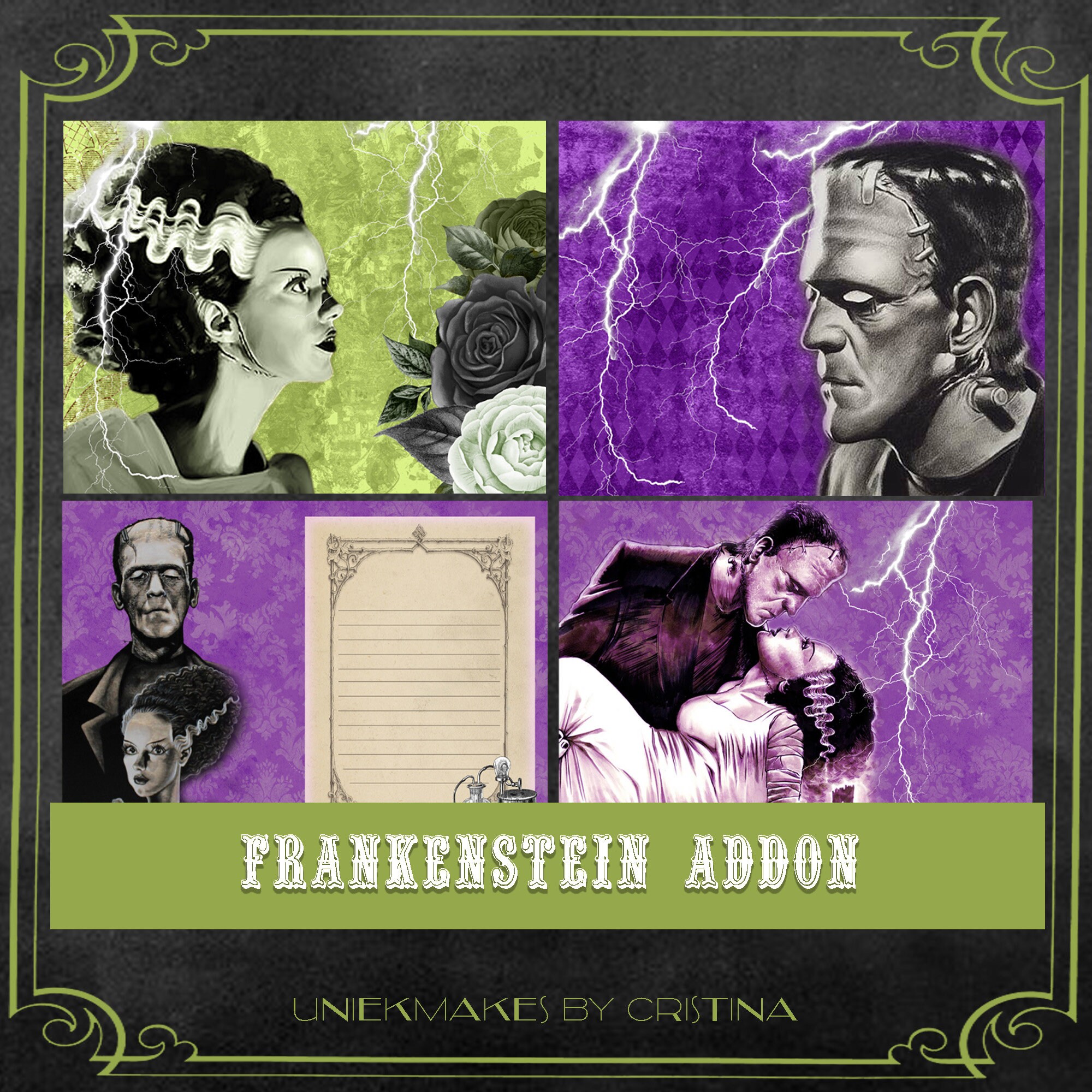 Frankenstein Junk Journal Kit, Digital, Download, Printable, Ephemera ...