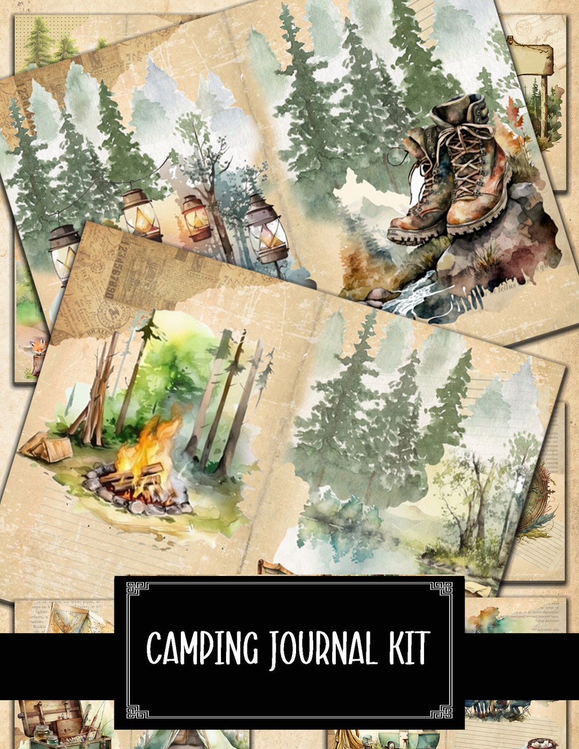 Camping Life Junk Journal Kit, Digital, Download, Printable, Ephemera ...