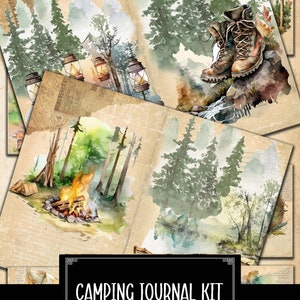 Camping Life Junk Journal Kit, Digital, Download, Printable, Ephemera ...