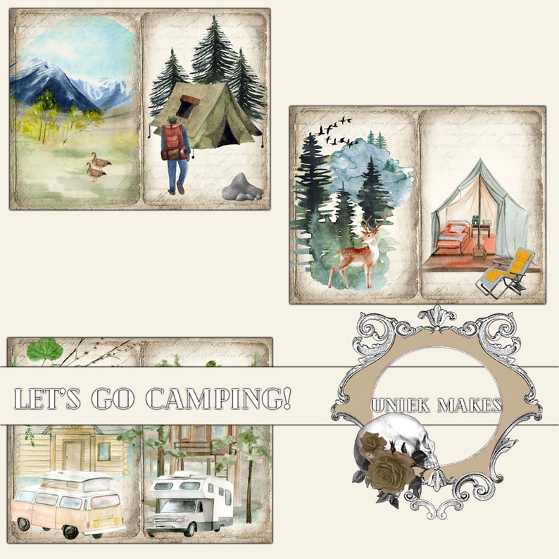 Let's Go Camping Journal Kit, Digital, Download, Printable, Ephemera ...
