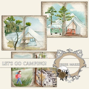 Let's Go Camping Journal Kit, Digital, Download, Printable, Ephemera ...