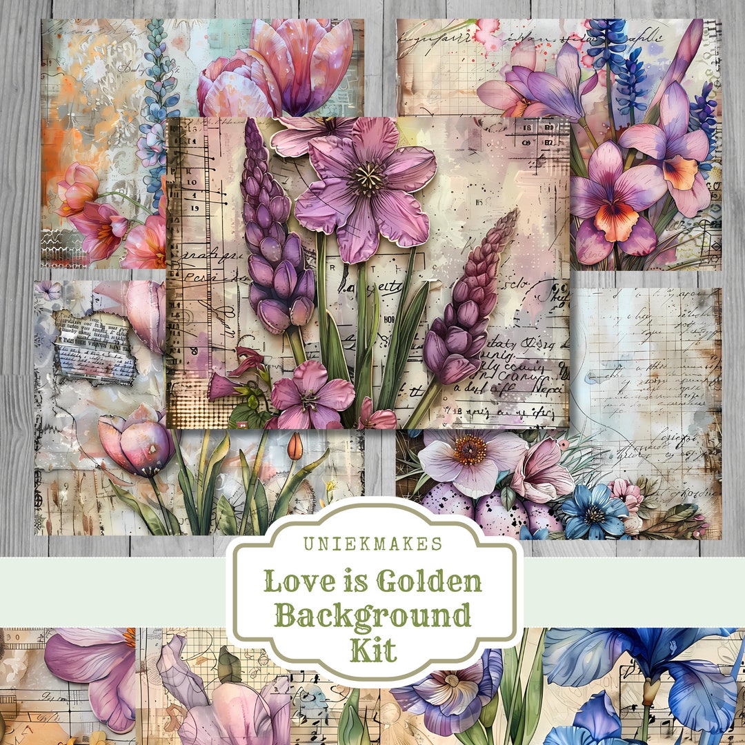 Vintage Spring Journal Kit, Backgrounds, Digital, Download, Printable ...