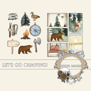 Let's Go Camping Journal Kit, Digital, Download, Printable, Ephemera ...