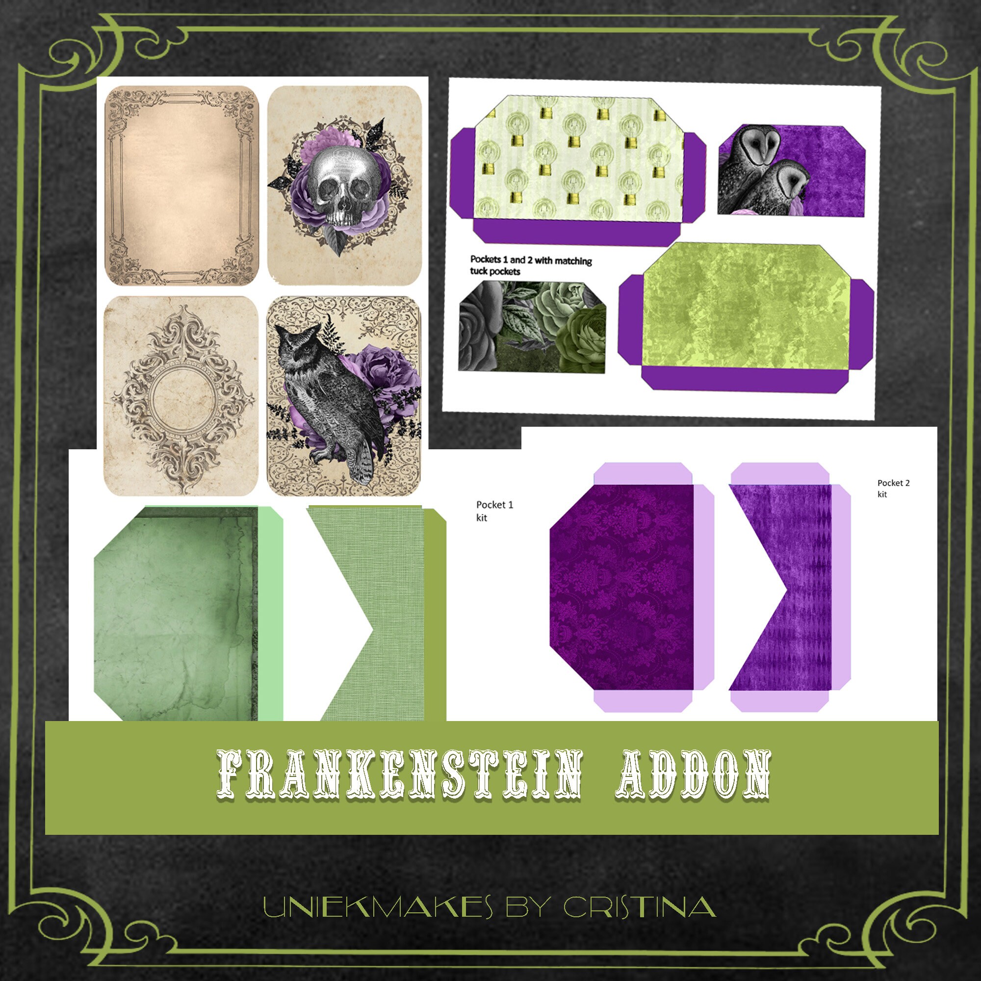 Frankenstein Junk Journal Kit, Digital, Download, Printable, Ephemera ...