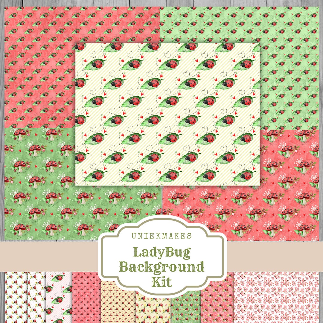 Ladybug Journal Kit, Backgrounds, Digital, Download, Printable ...