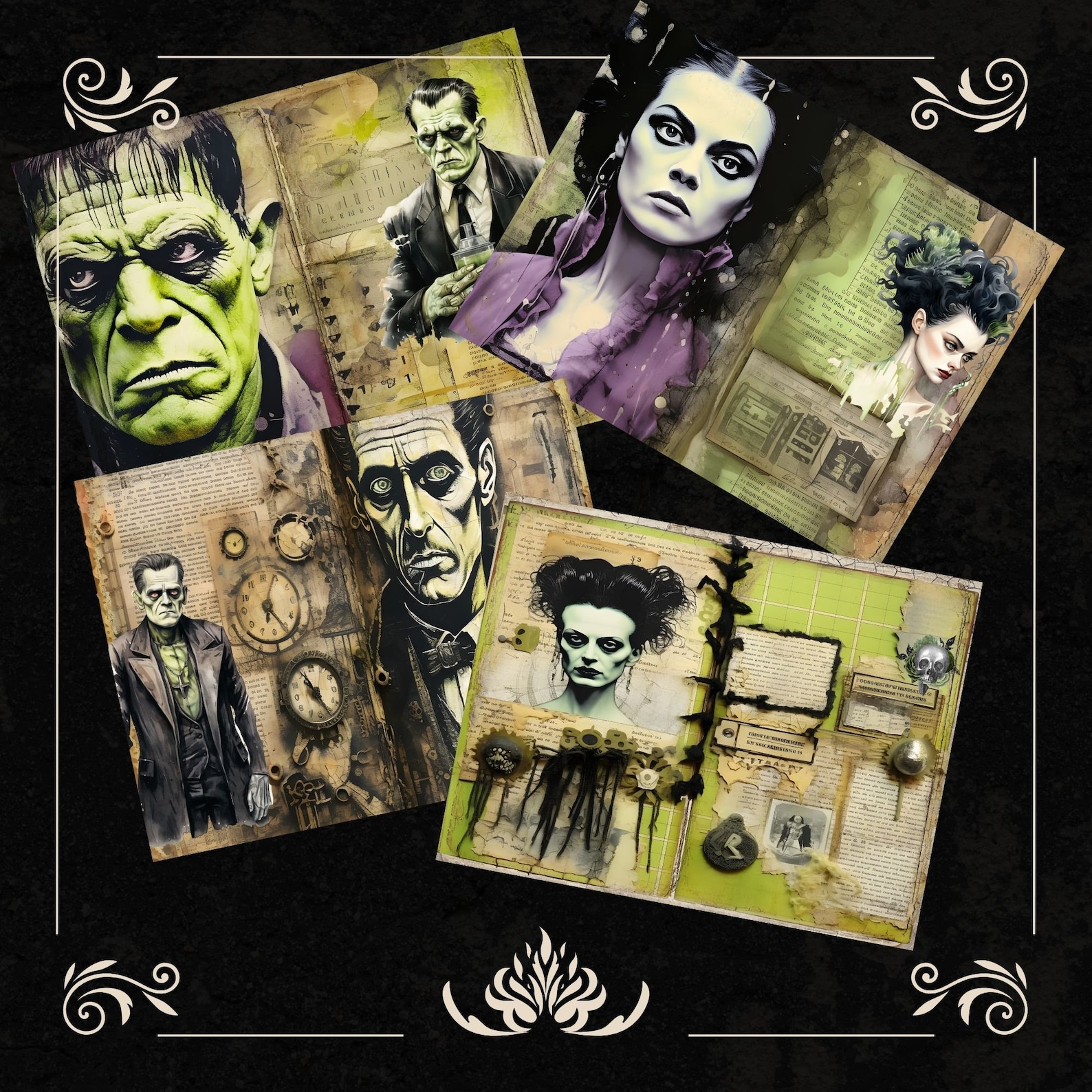 Frankenstein Journal Kit, Digital, Download, Printable, Ephemera ...