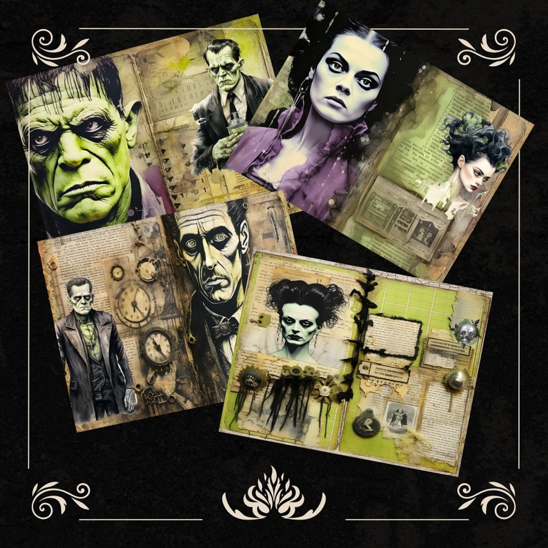 Frankenstein Journal Kit, Digital, Download, Printable, Ephemera ...