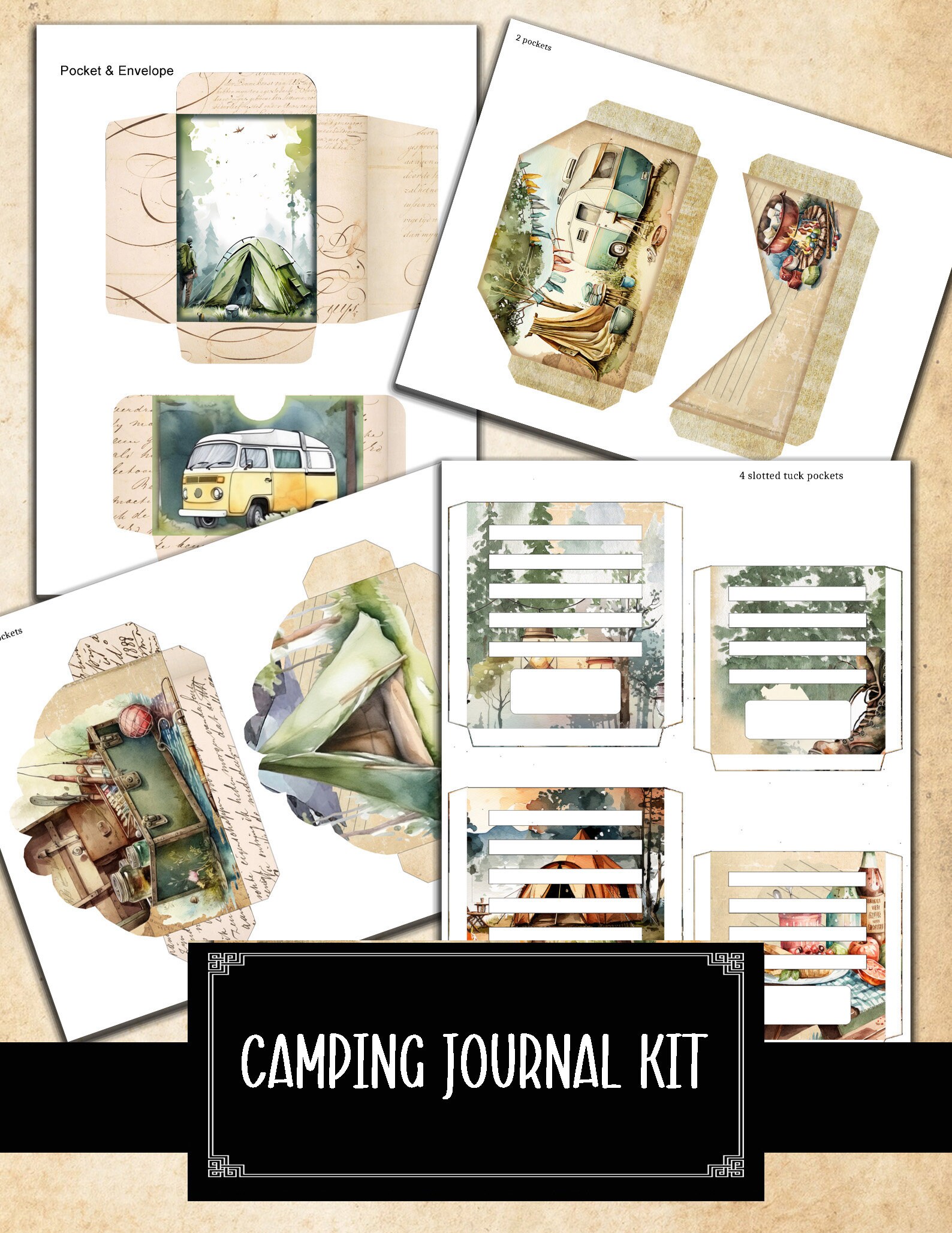 Camping Life Junk Journal Kit, Digital, Download, Printable, Ephemera ...