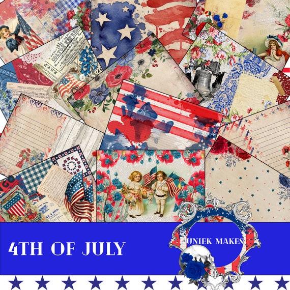 Vintage 4th of July Junk Journal Pages Digital Download - Etsy