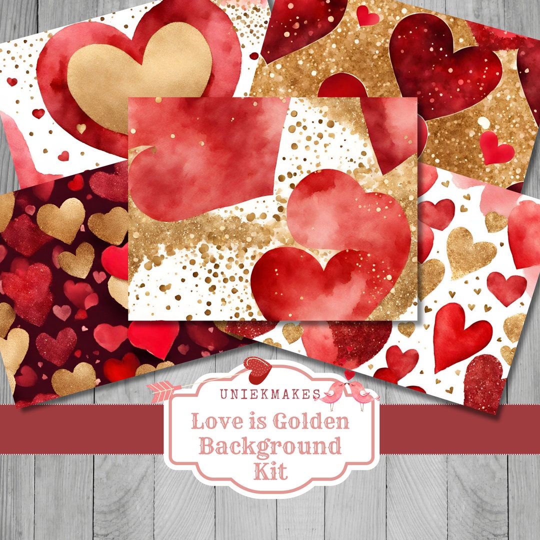 Love is Golden Journal Kit: Printable Scrapbook Paper (digital Download ...
