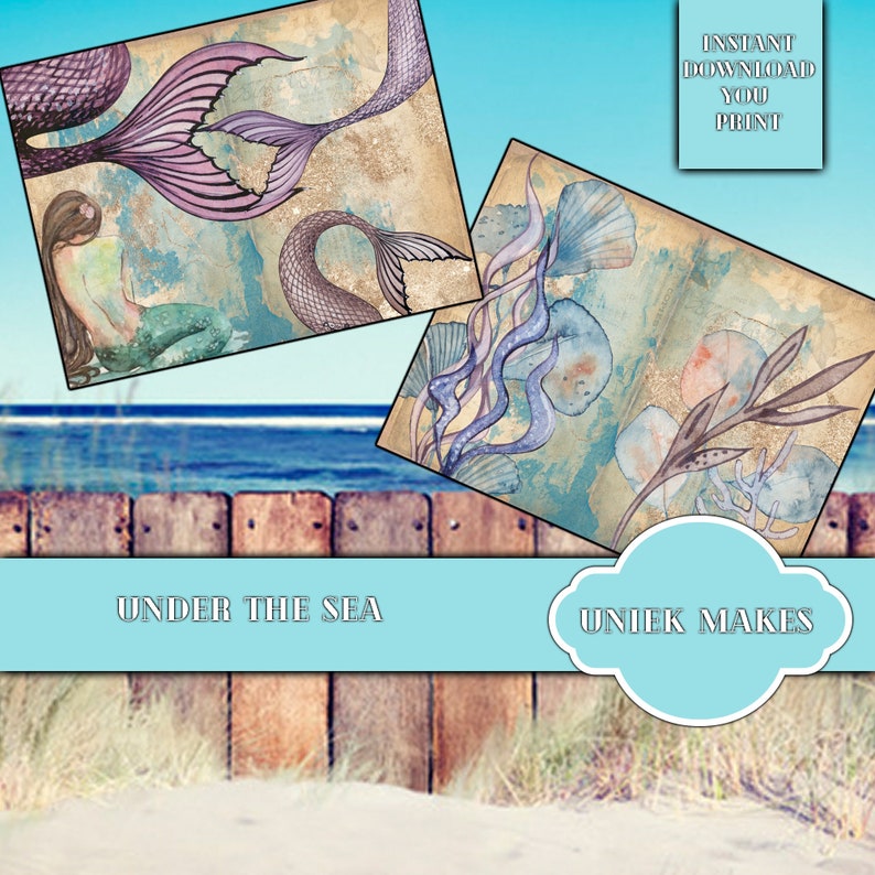 Under the Sea Background Pages Digital Download Printable - Etsy