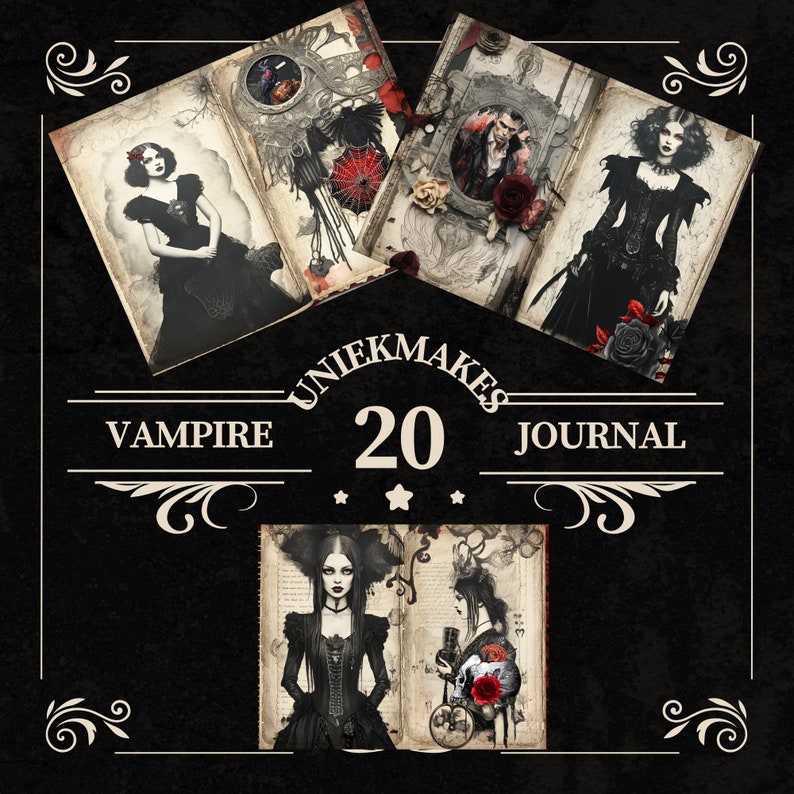 Vampire Journal Kit for Halloween, Gothic Vampire Journal Kit, Dark ...