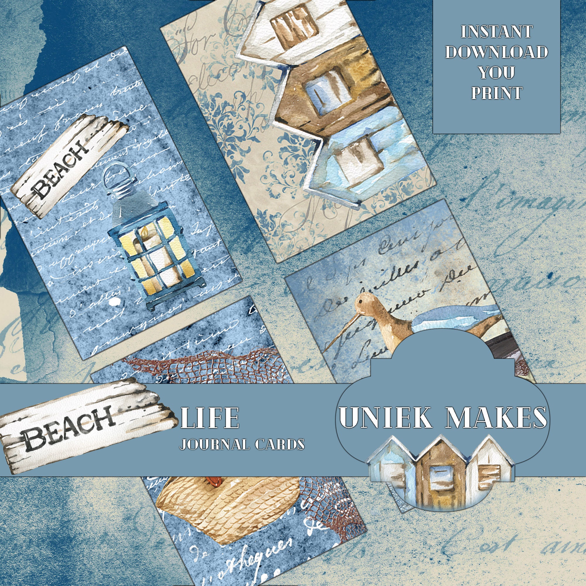 Day at the Beach Journal Cards Junk Journal Mixed Media - Etsy