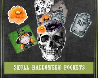 Halloween Loaded Pockets, Printable Pockets, Large Pockets, Halloween ...