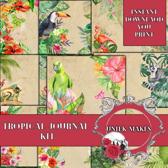 Tropical Junk Journal Pages Digital Download Printable - Etsy