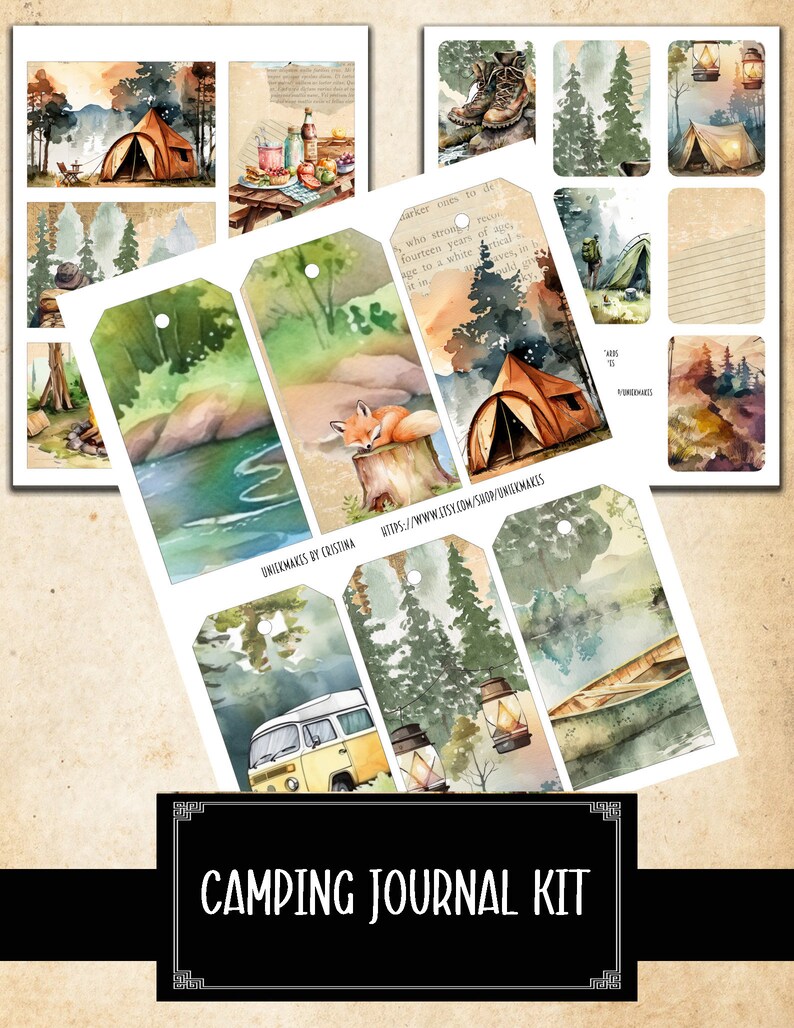 Camping Life Junk Journal Kit, Digital, Download, Printable, Ephemera ...