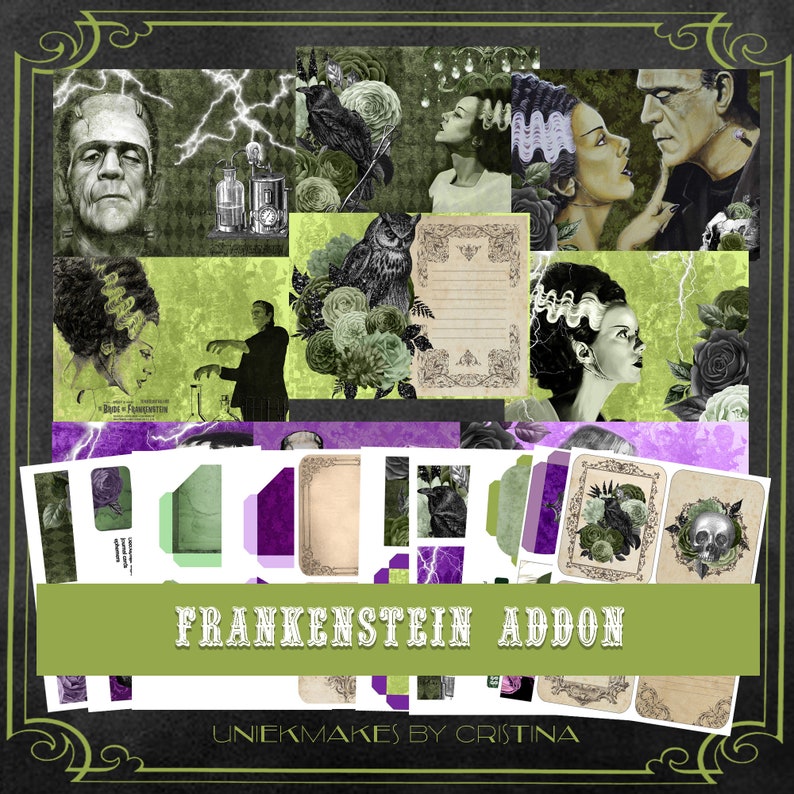 Frankenstein Junk Journal Kit, Digital, Download, Printable, Ephemera ...
