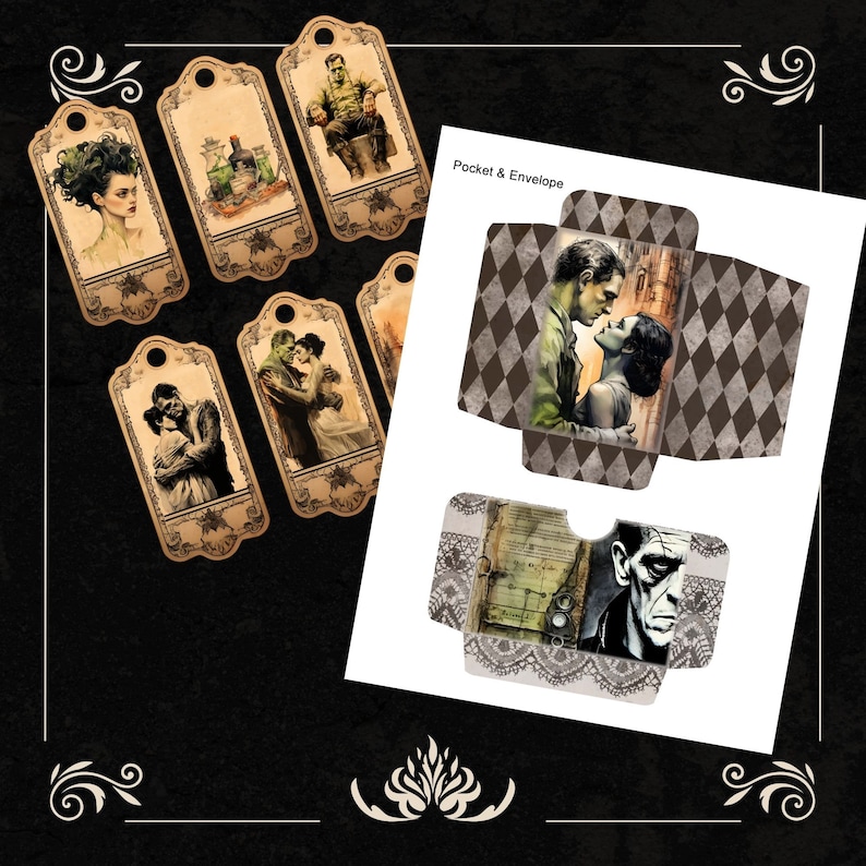 Frankenstein Journal Kit, Digital, Download, Printable, Ephemera ...