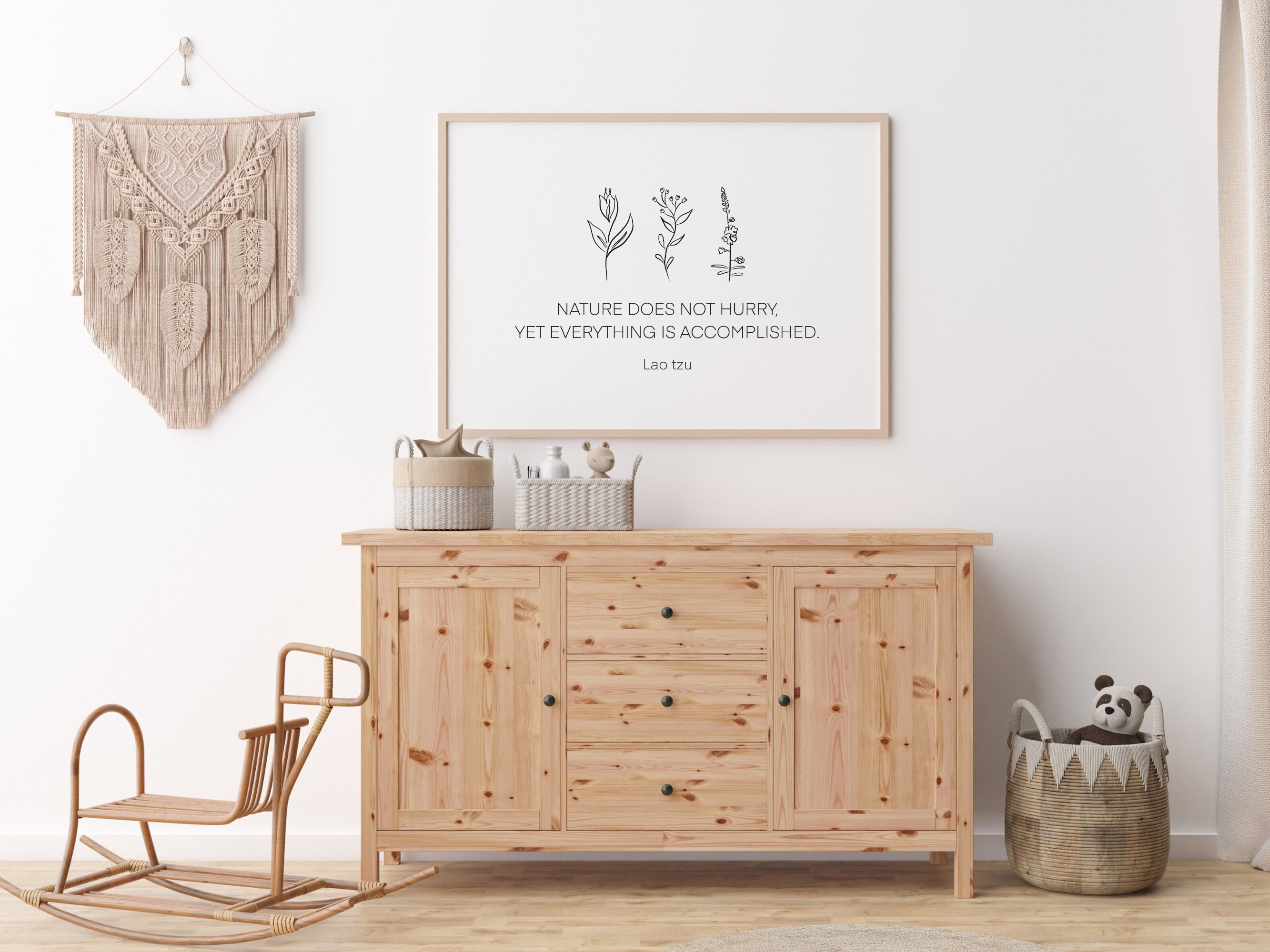 Minimalist Wall Art Printable, Inspirational Quote, Flower Line Art ...