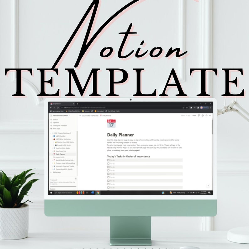 UGC Notion Template UGC Creator Template Content Creator Etsy