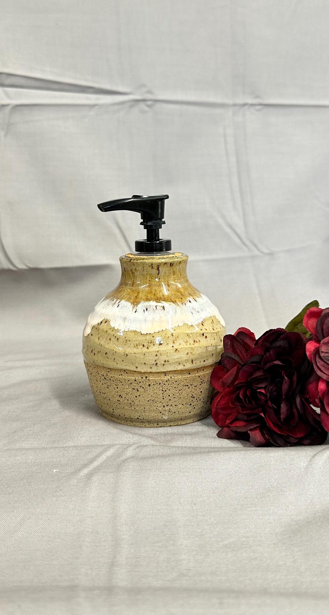 Handmade Soap Dispenser, Delicate Peach Pottery - Etsy