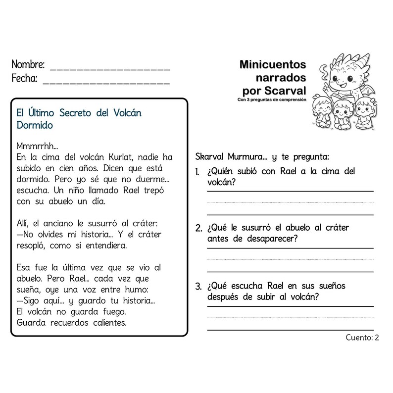 Mini Cuentos Con Preguntas De Comprensión – Grum, Skarval Y Frankentito ...