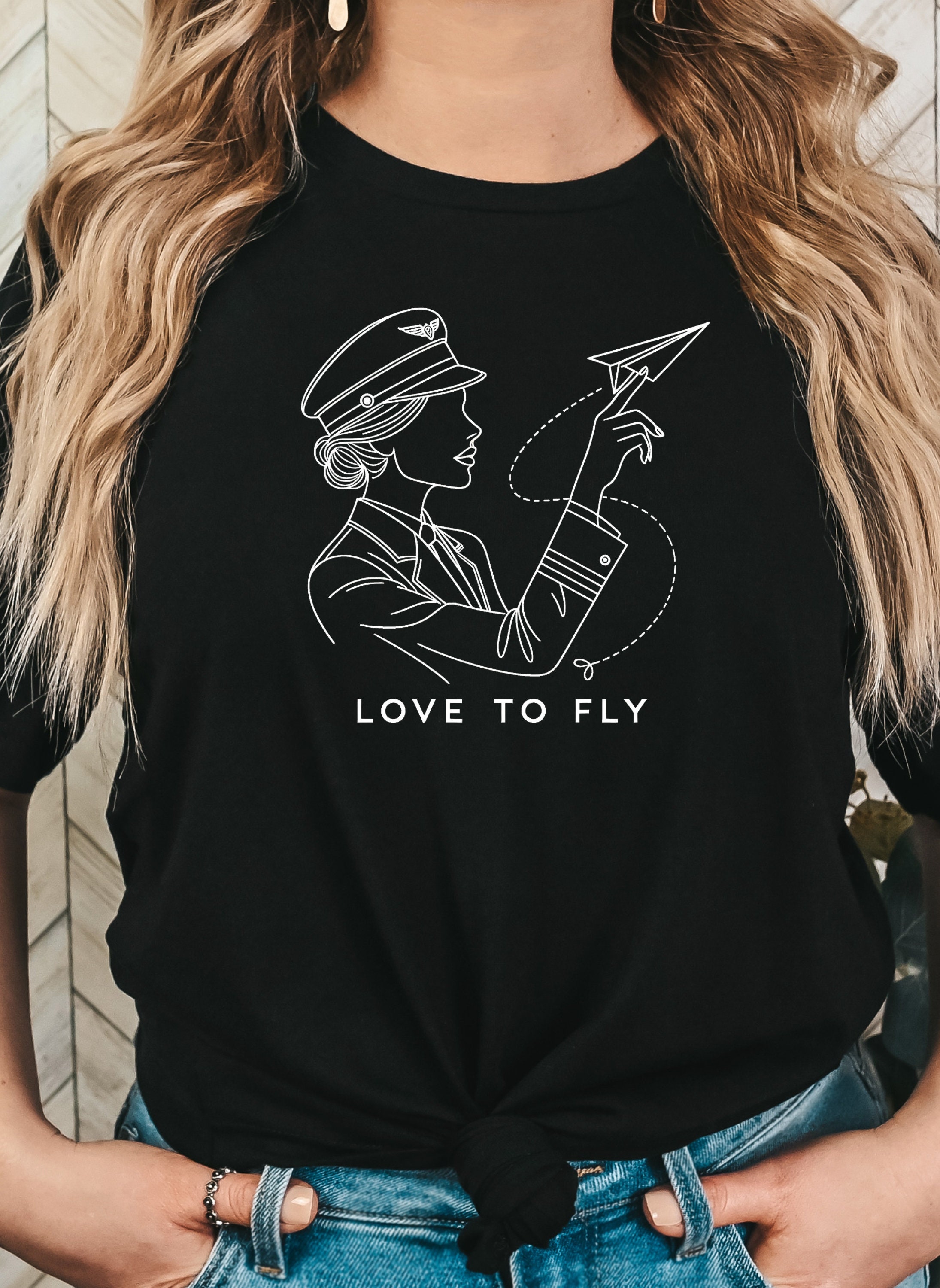Female Pilot Uniform Paper Airplane Shirt Female Aviator - Etsy