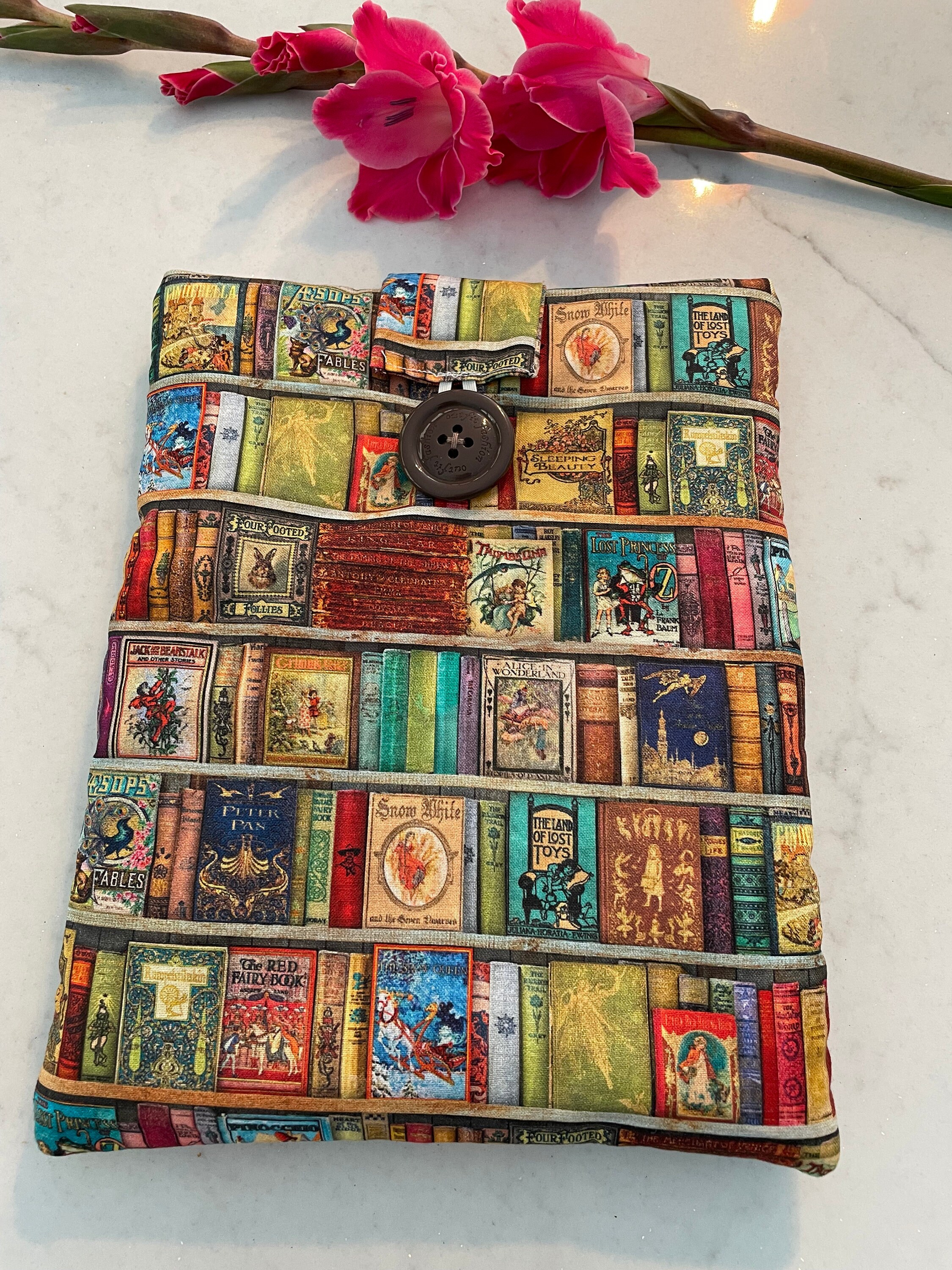 Books Themed Cotton Book Sleeves, E-reader Pouch - Etsy