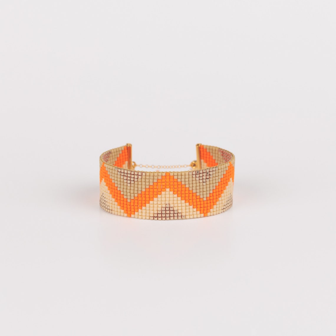 Ivory Sunset Bracelet,high-end Bead Loom Bracelet, Art Deco Style ...