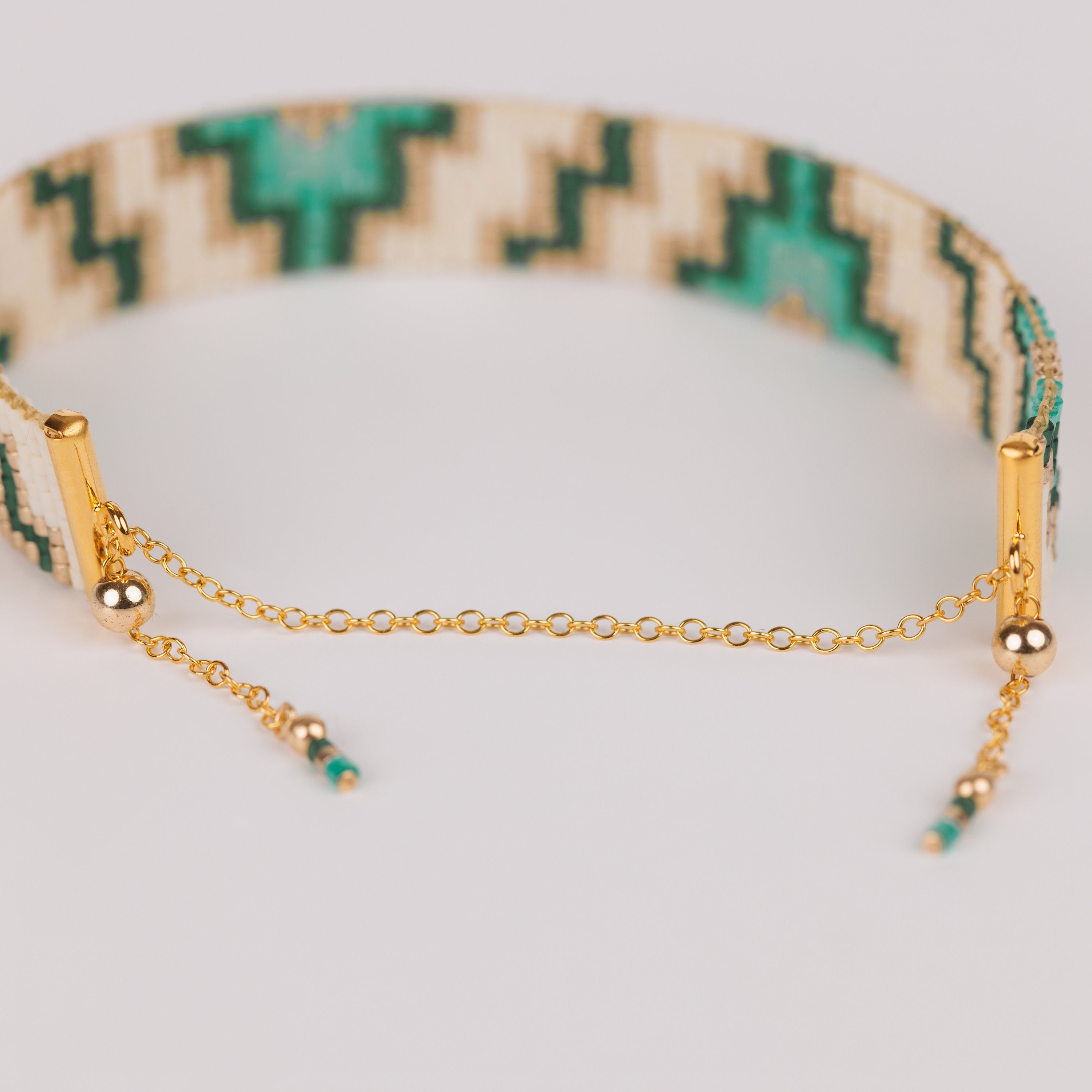 Emerald's Magic Bracelet,high-end Bead Loom Bracelet, Art Deco Style ...
