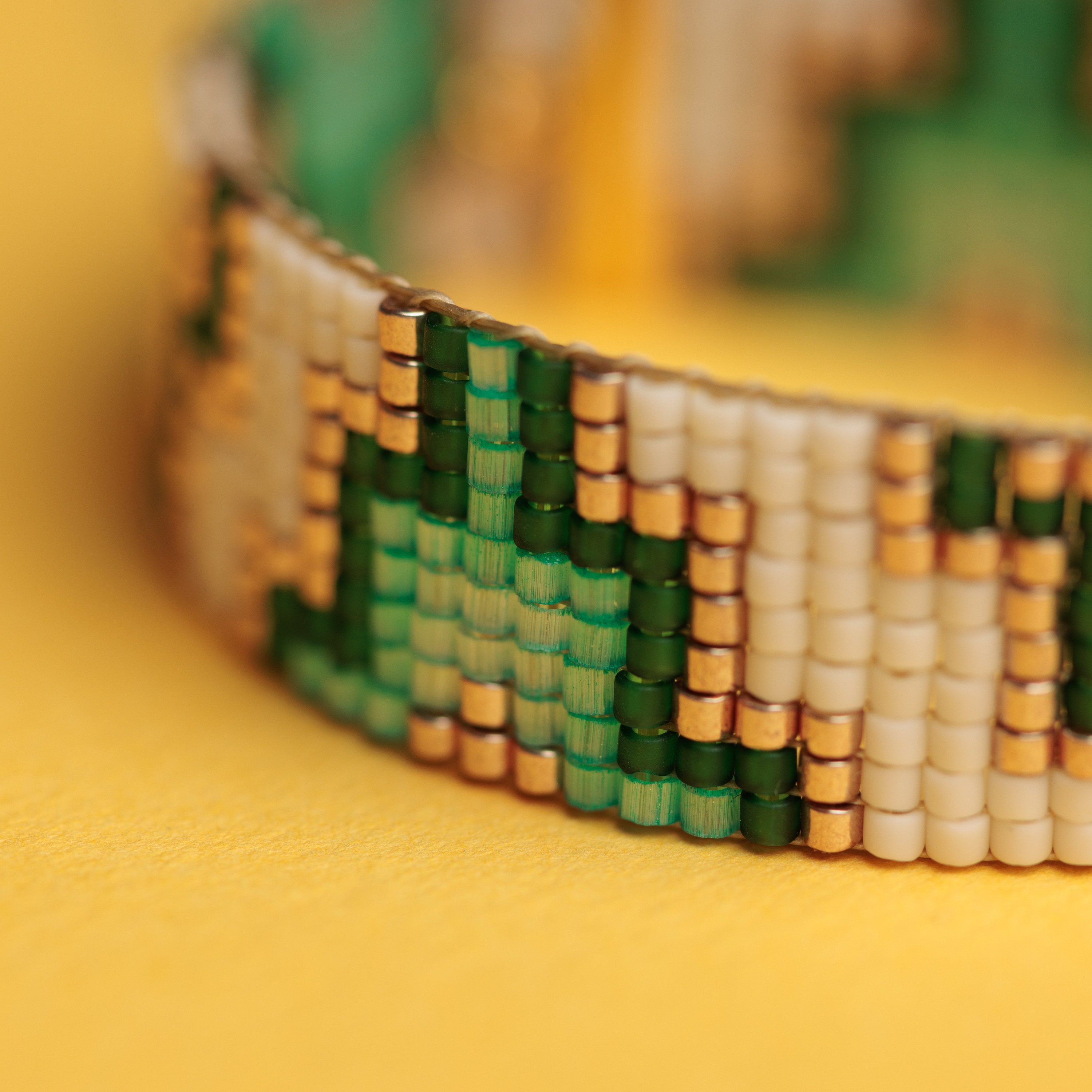 Emerald's Magic Bracelet,high-end Bead Loom Bracelet, Art Deco Style ...