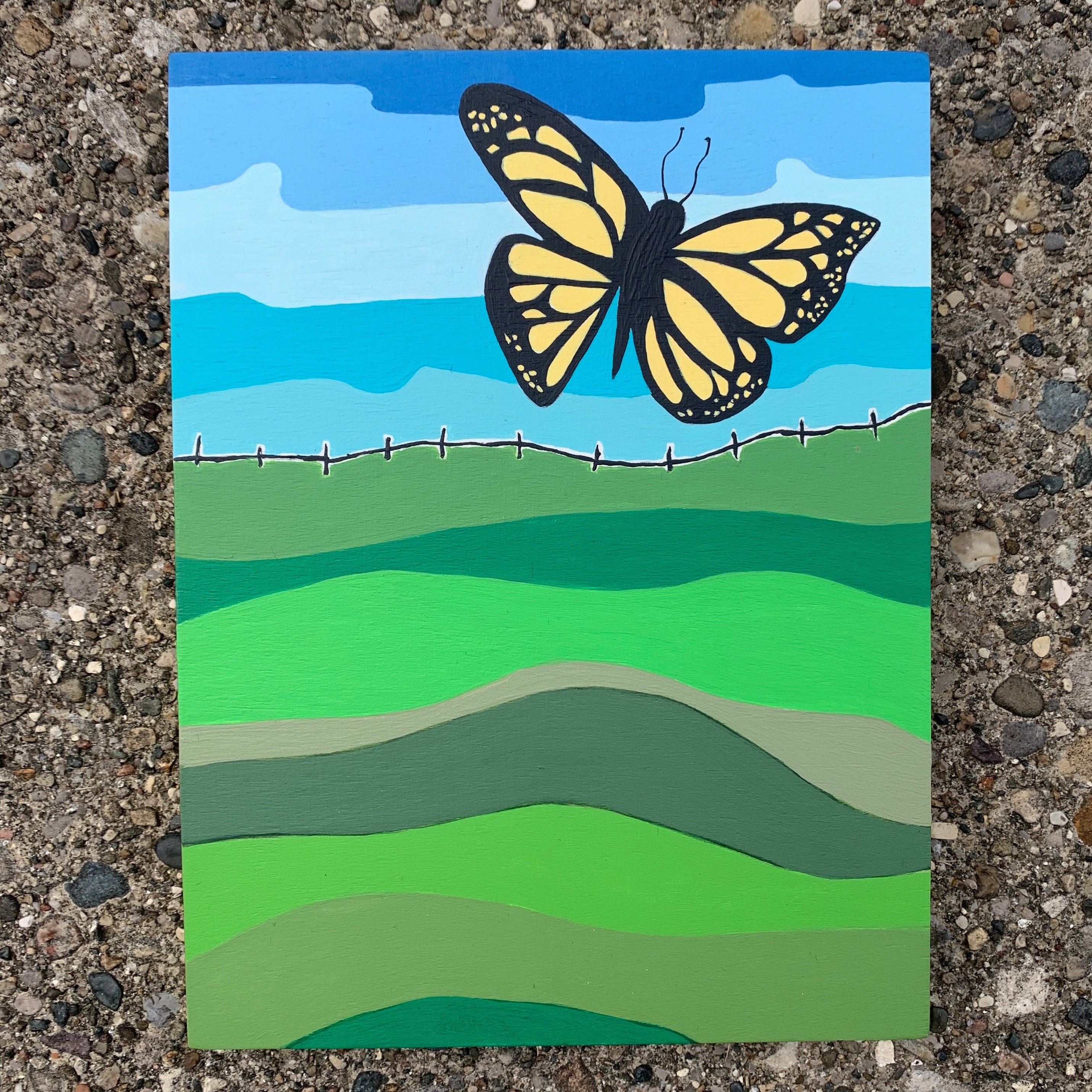 Butterfly Painting, Yellow Butterfly Original Painting, Butterfly Art ...
