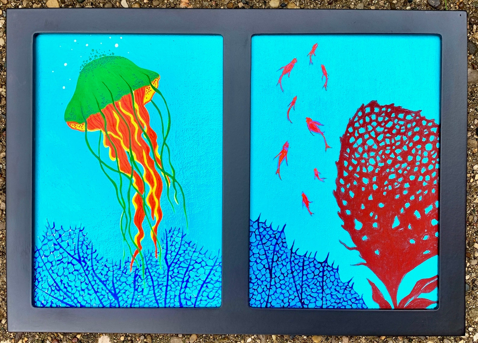 Ocean Painting, Sea Life Painting, Jellyfish Painting, Coral Painting ...