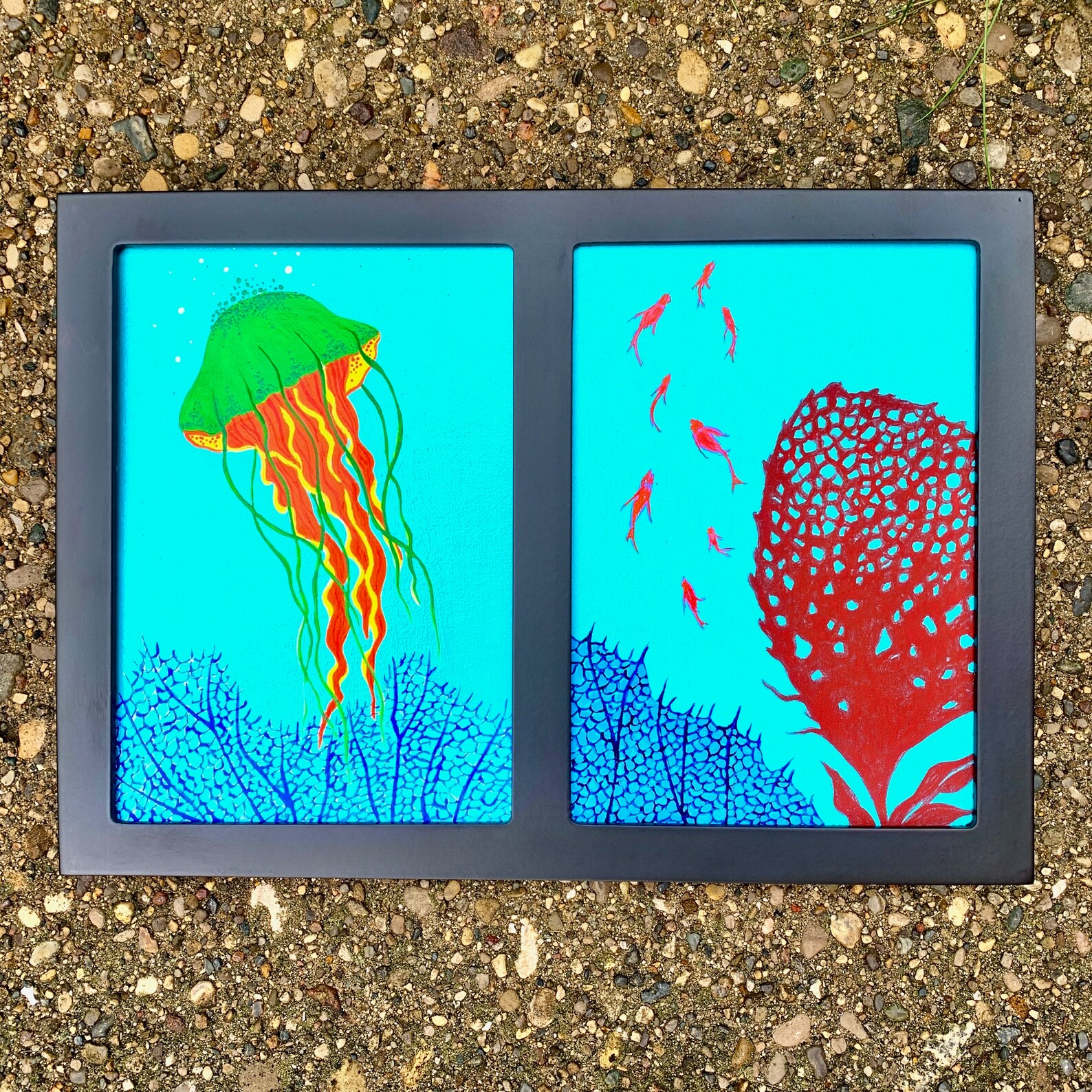 Ocean Painting, Sea Life Painting, Jellyfish Painting, Coral Painting ...