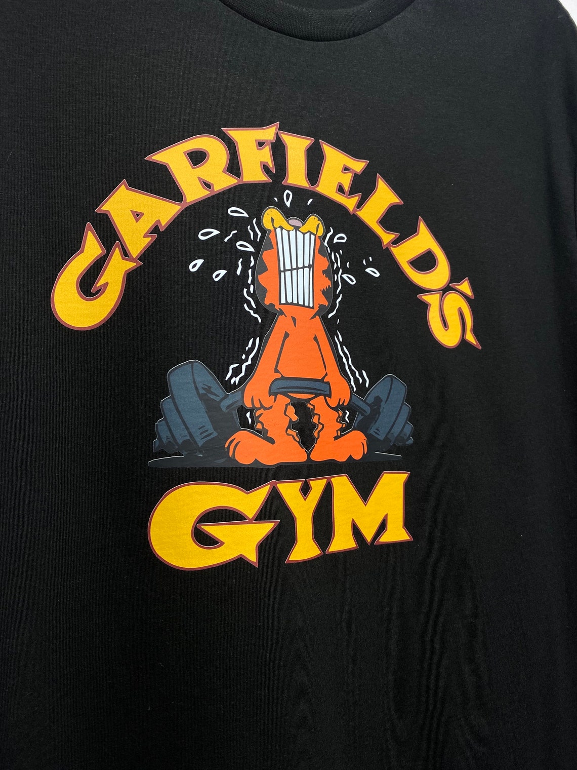 Garfield T-shirt Garfield Gym Tshirt Cartoon Gym T-shirt Workout T ...